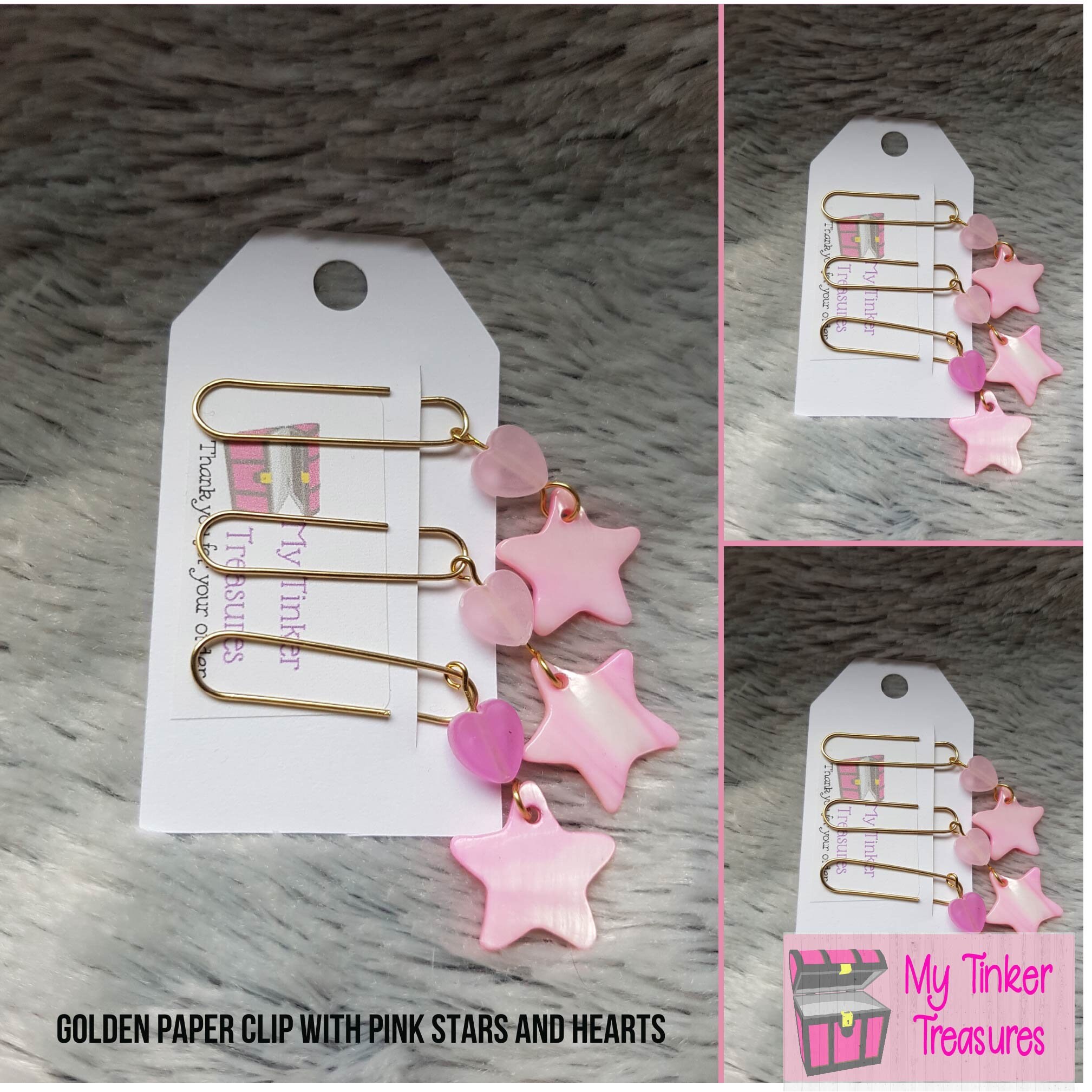 Planner Golden Paperclips With Heart and Star, Paperclip With Pendant ...