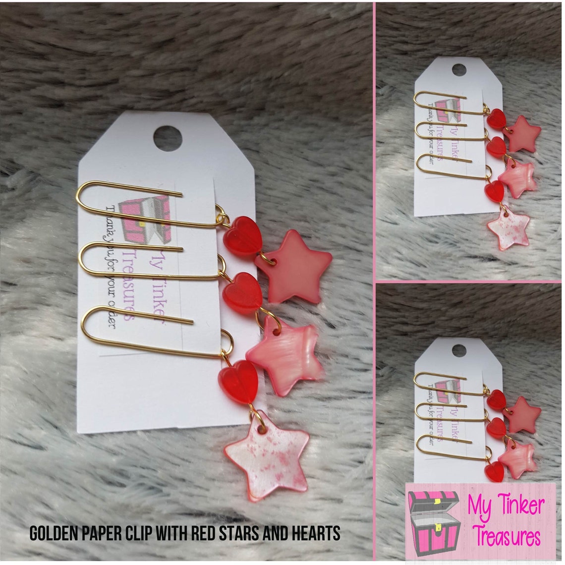 Planner Golden Paperclips With Heart and Star, Paperclip With Pendant ...