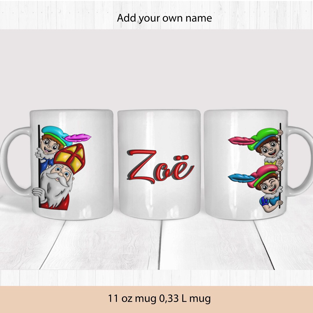 Custom Peekaboo Sinterklaas Mug With 3D Design - 11 Oz Festive Home ...