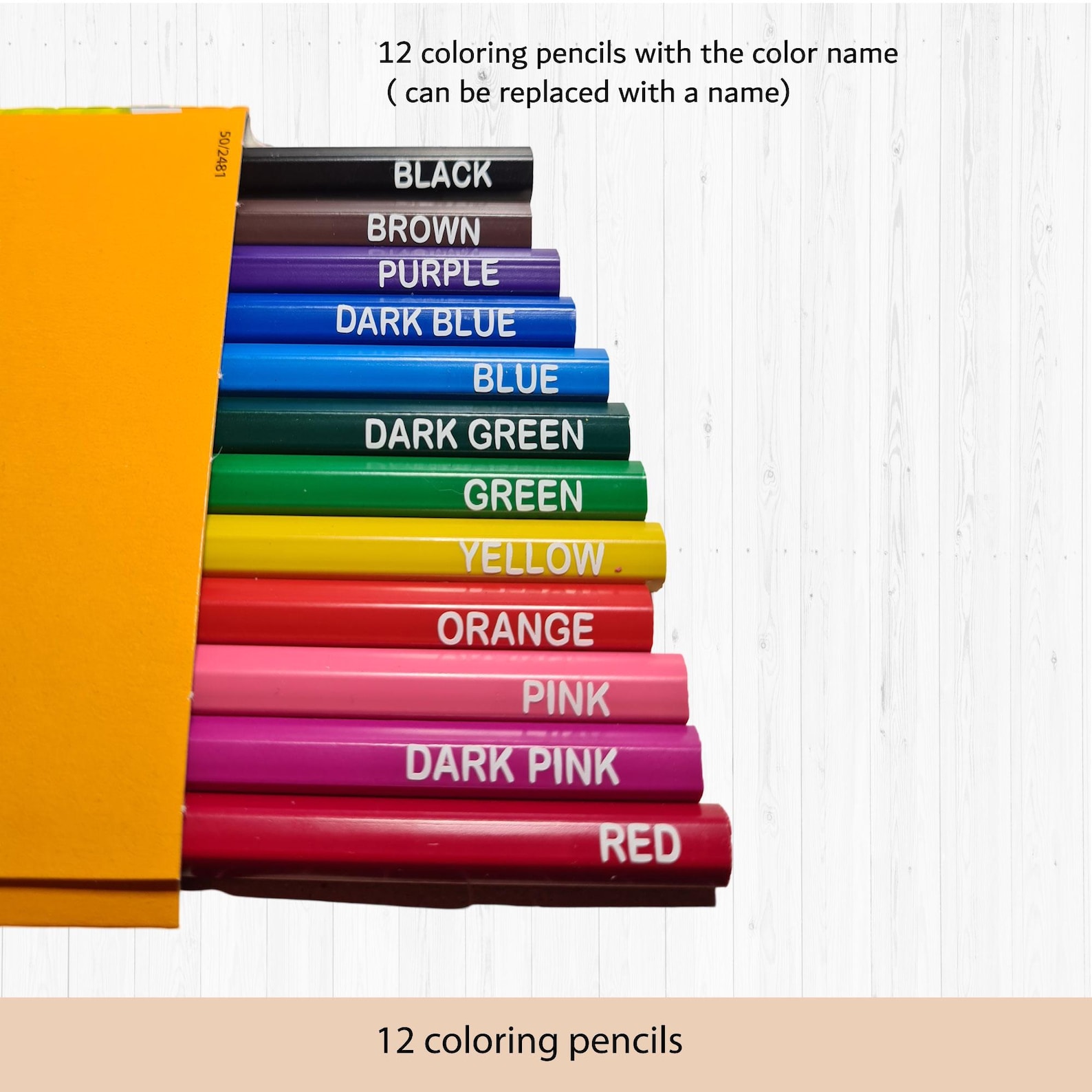 Coloring Pencils With Color Names, Back to School, Set of 12 - Etsy