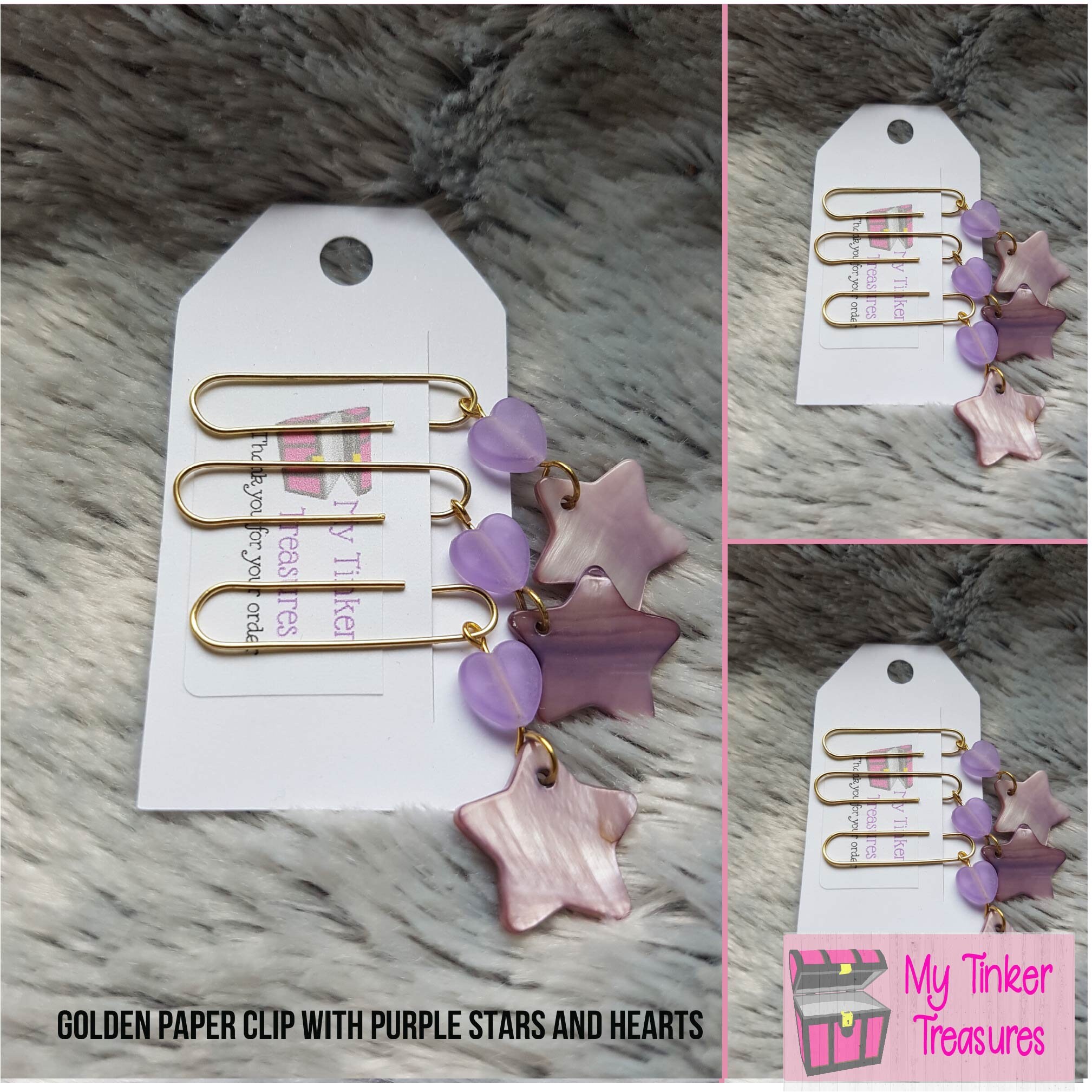 Planner Golden Paperclips With Heart and Star, Paperclip With Pendant ...