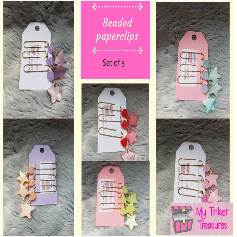 Planner Golden Paperclips With Heart and Star, Paperclip With Pendant ...