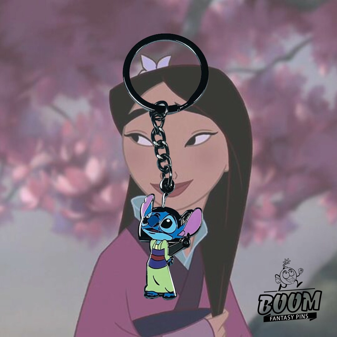 Stitch Keychain, Stitch as Mulan, Lilo&stitch:, Adorable Disney Fantasy ...