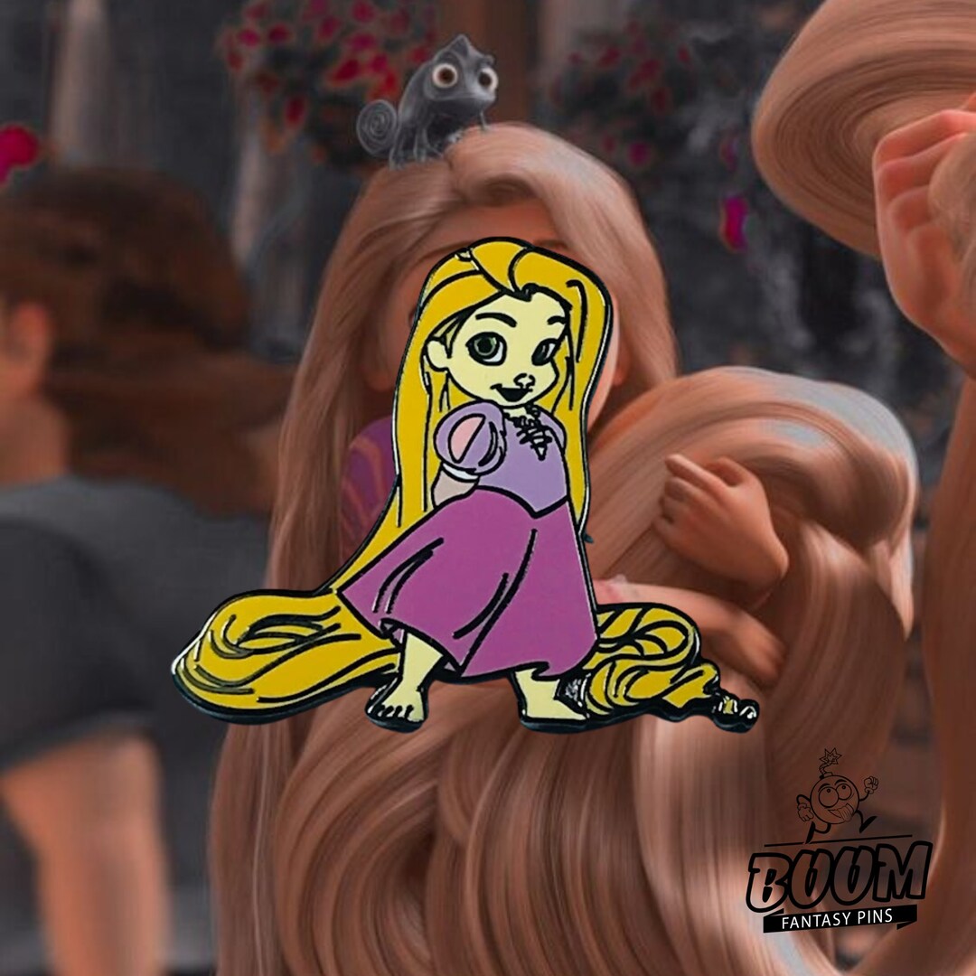 Rapunzel as Kid Tangled: Adorable Disney Fantasy Pins - Etsy