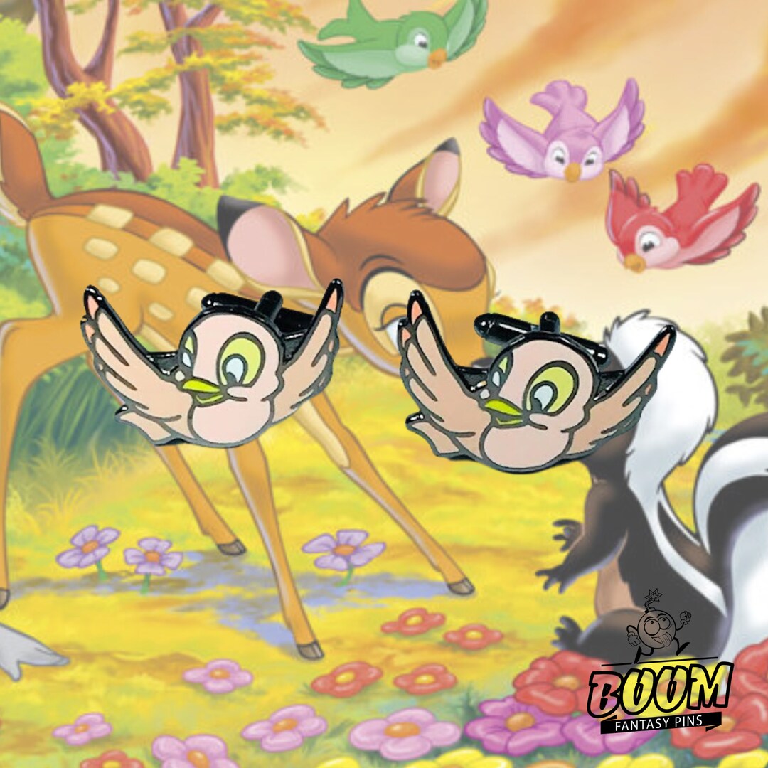 Bambi Pink Bird Cufflinks Bambi Cute and Playful Disney Fantasy ...