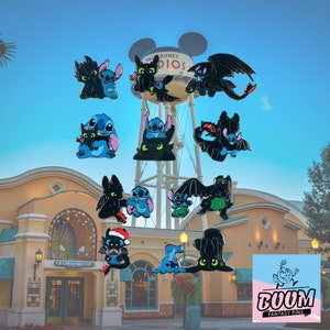 Stitch and Toothless Pins, Adorable Lot Collection, Disney Fantasy Duo ...