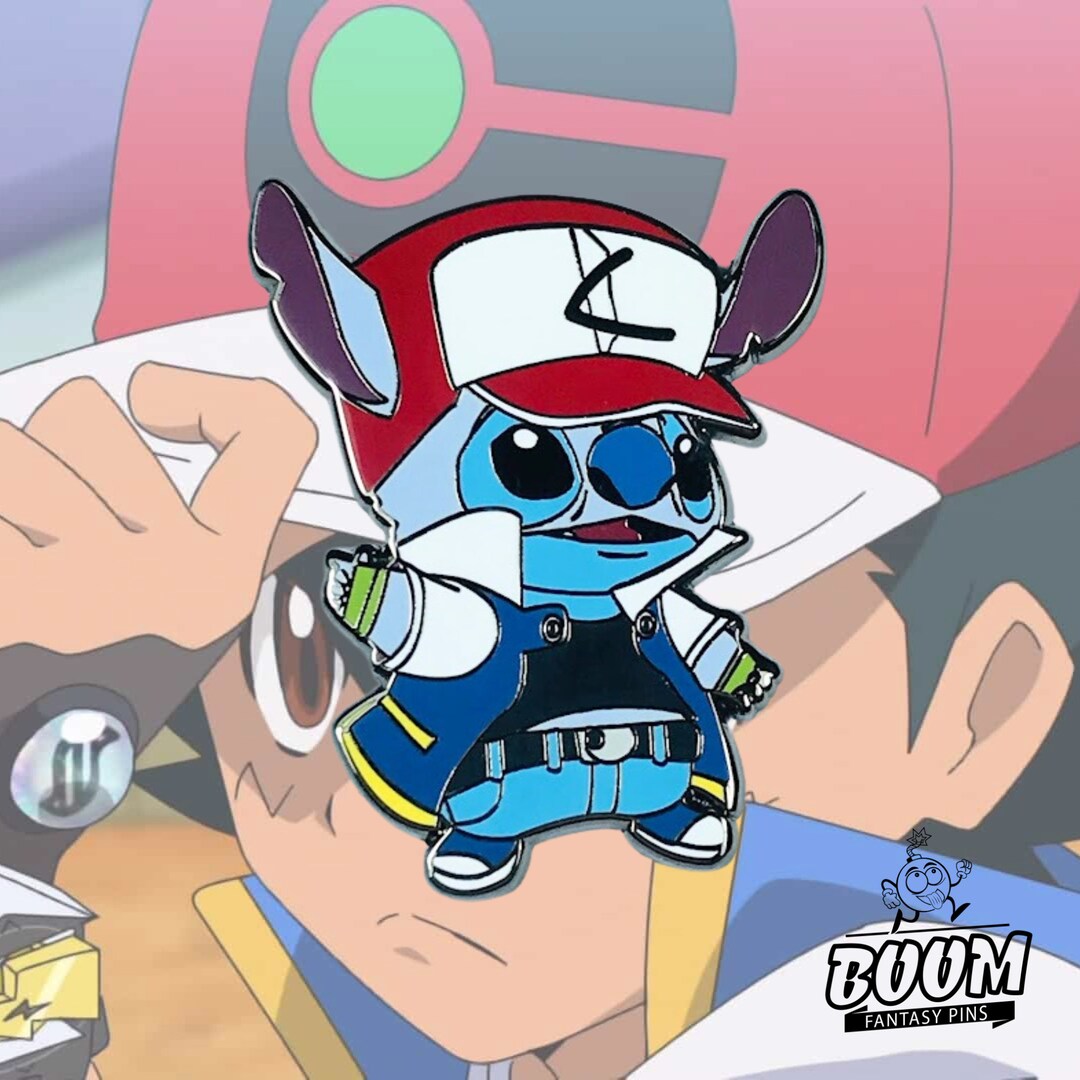 Stitch Pin, Stitch as Ash Ketchum, Lilo&stitch: Adorable Disney Fantasy ...