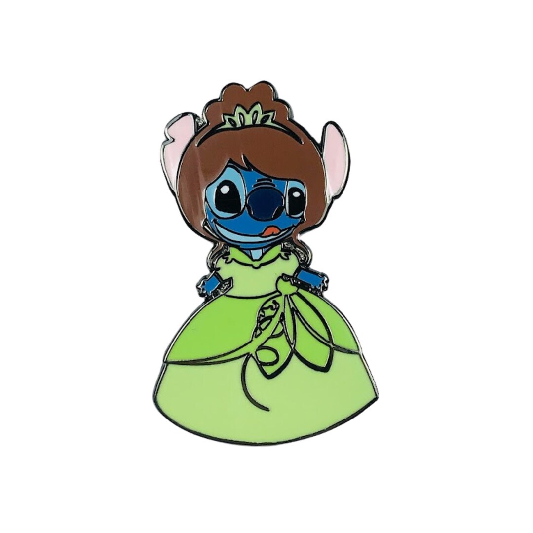 Stitch as Tiana, Lilo&stitch, Disney Fantasy Pins, Tiana, His Mischievous Blue Fur and Big Ears ...