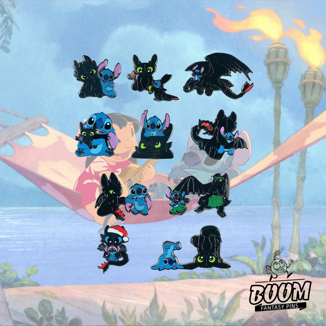 Stitch and Toothless Pins, Adorable Lot Collection, Disney Fantasy Duo ...