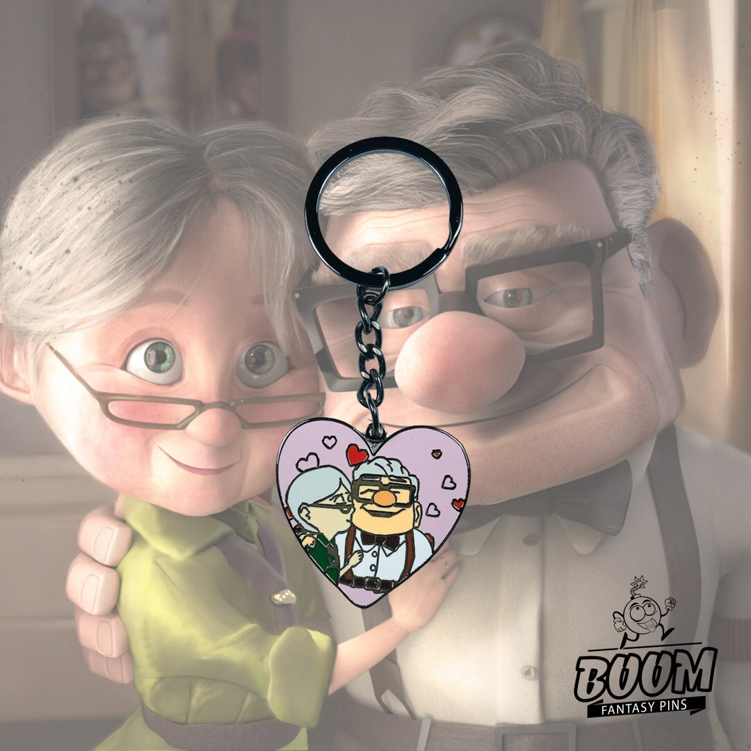 Up Carl & Ellie Keychain, Up, Disney Fantasy Keychains, Heart Keychains ...