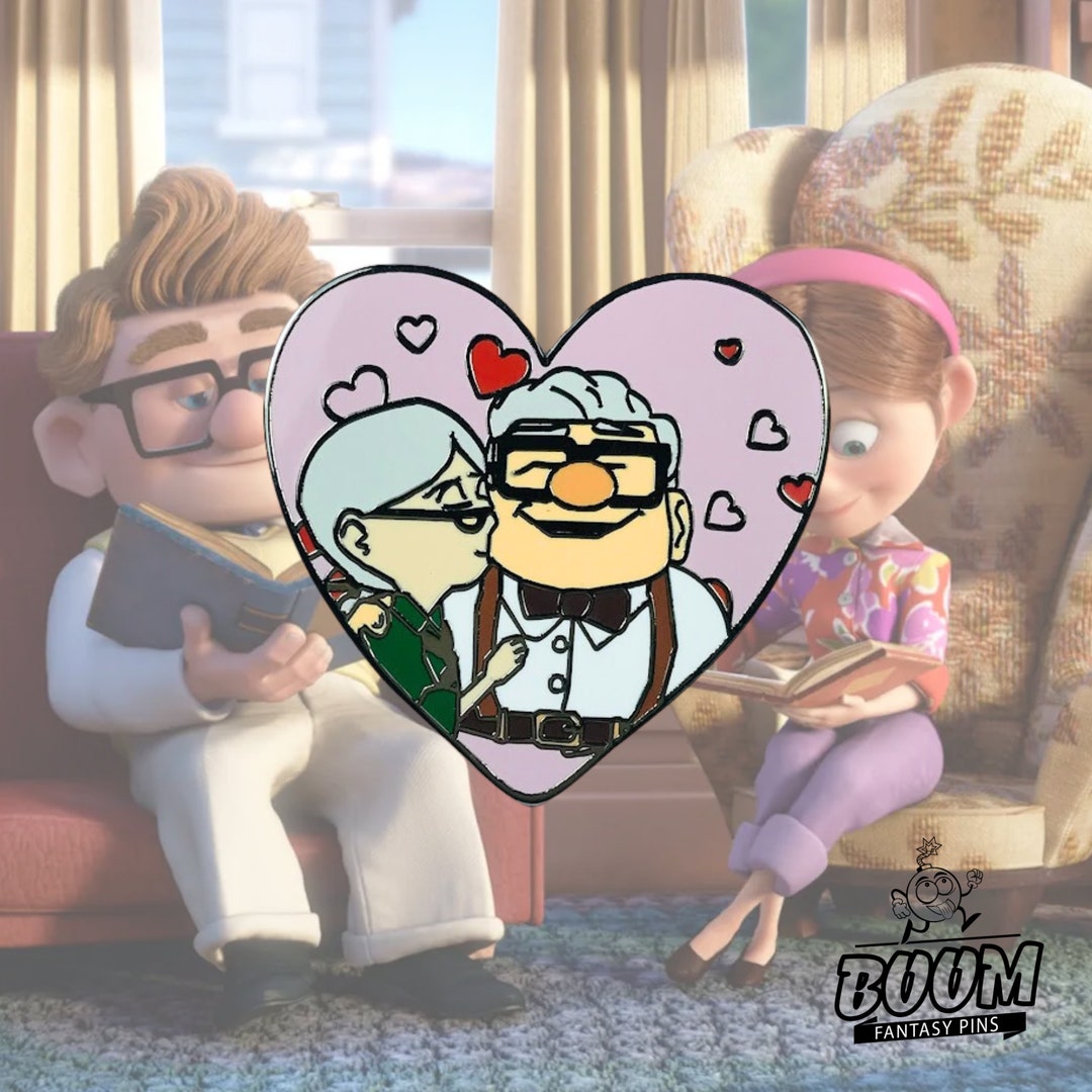 Up Carl & Ellie Enamel Pin, Up, Disney Fantasy Pins , Heart Pin, Carl ...