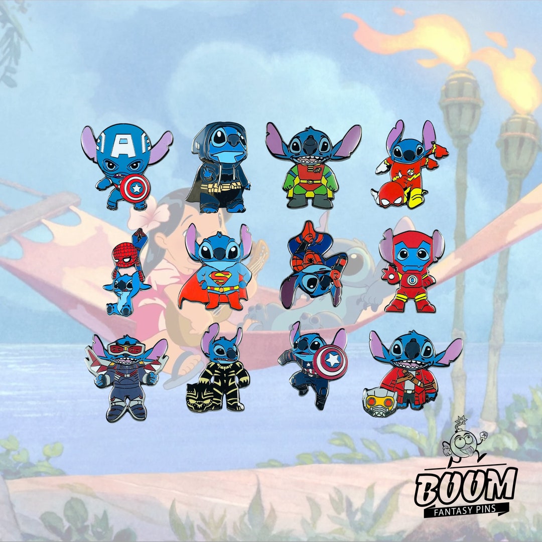 Stitch Pin, Stitch as Superheroes, Lilo&stitch: Adorable Disney Fantasy ...