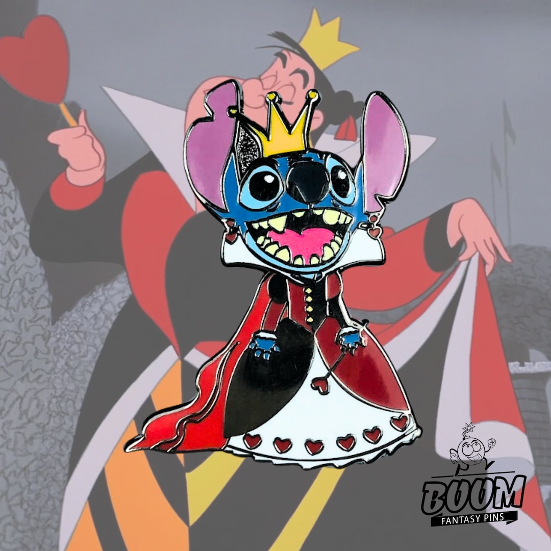 Stitch Pin, Stitch as Queen of Hearts, Lilo&stitch: Adorable Disney ...