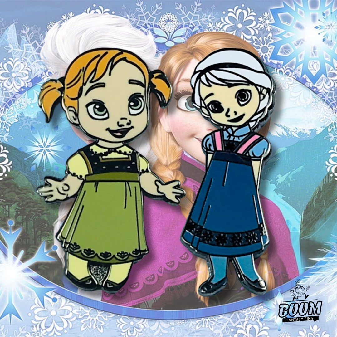 Anna and Elsa Pins, Adorable Dou Anna & Elsa, Frozen Disney Fantasy ...