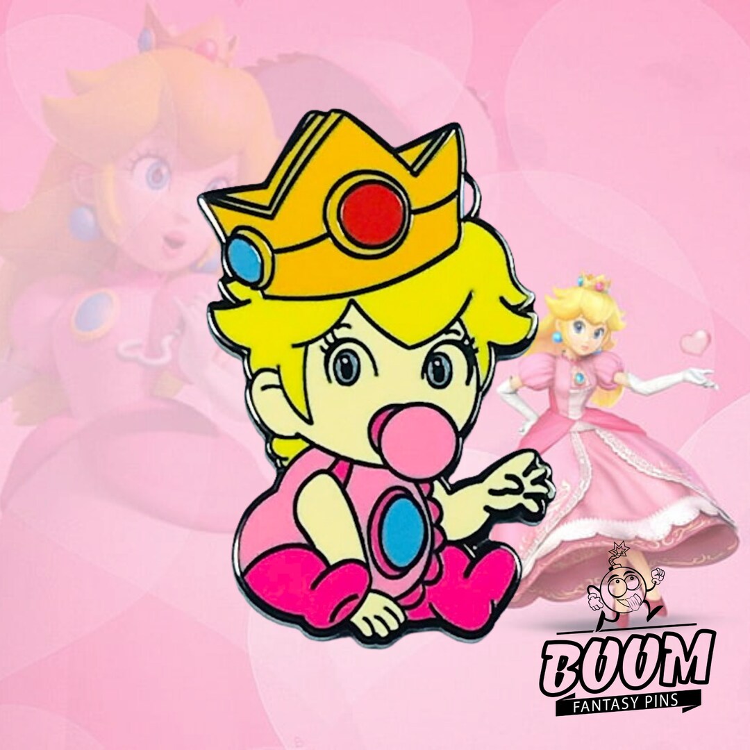 Princess Peach as Baby Mario Bross Princess Peach Pin - Etsy