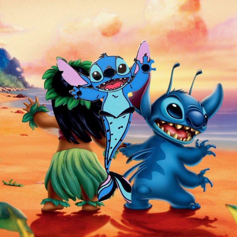 Pin – Stitch as Mermaid From Lilo & Stitch – Disney Fantasy - Etsy