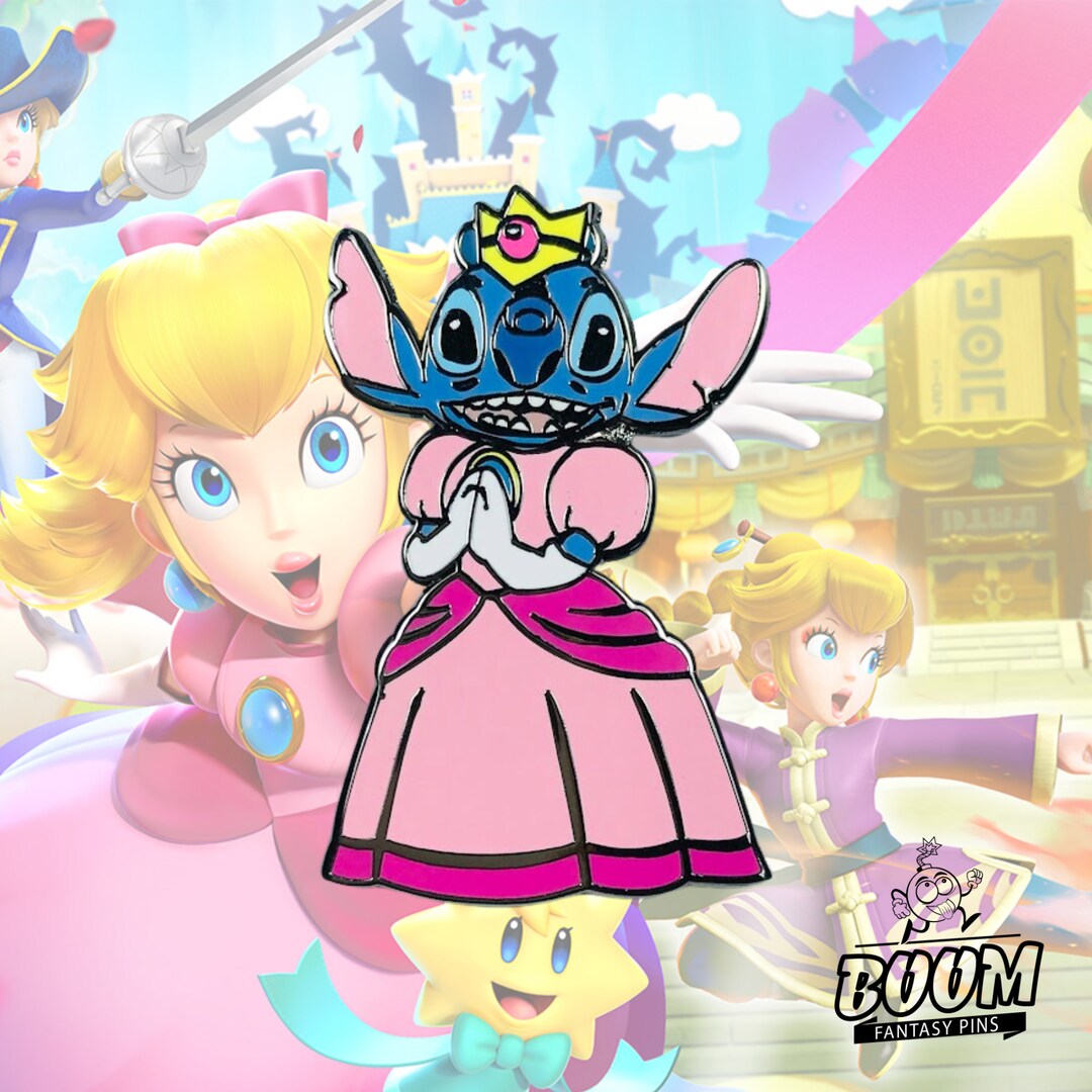 Stitch Pin, Stitch as Princess Peach, Lilo&stitch: Adorable Disney ...