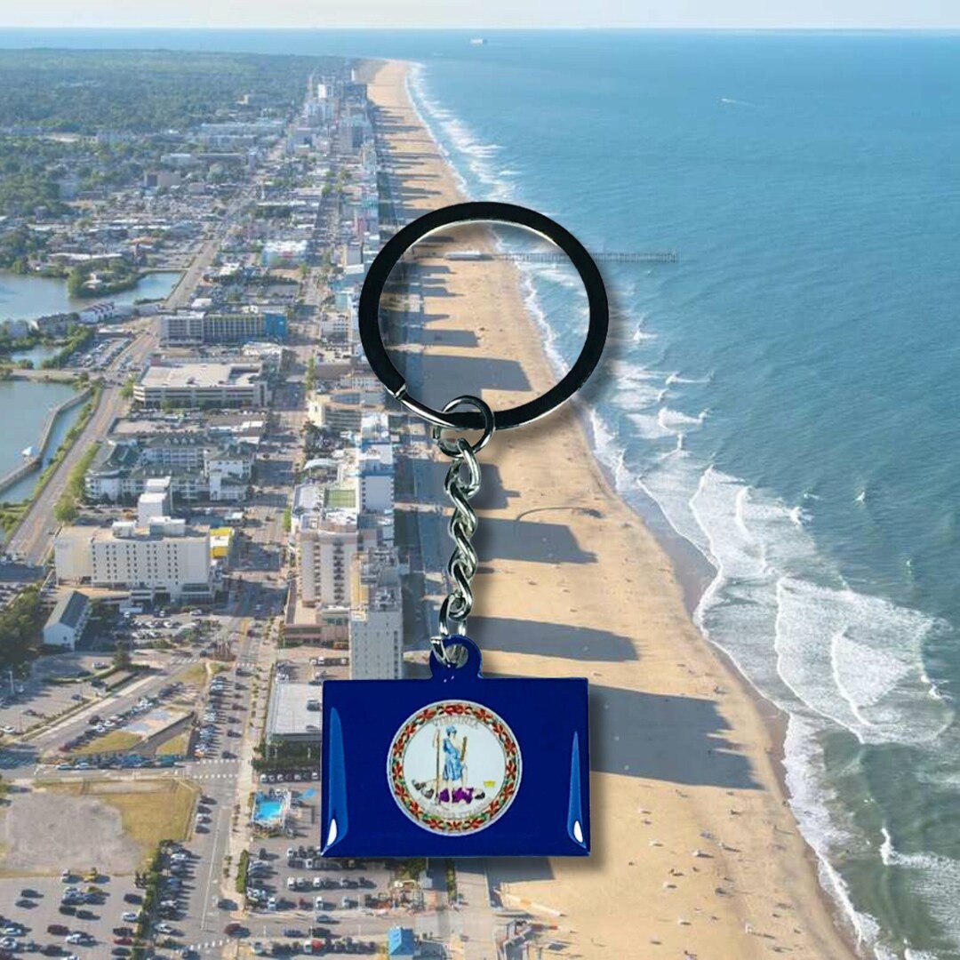 VIRGINIA State Flag Keychain Virginia Keychain Virginia - Etsy