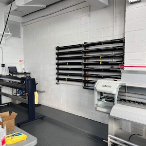 Tint and Vinyl Wrap Rack - Wall Mounted Organizer for Vinyl Rolls ...