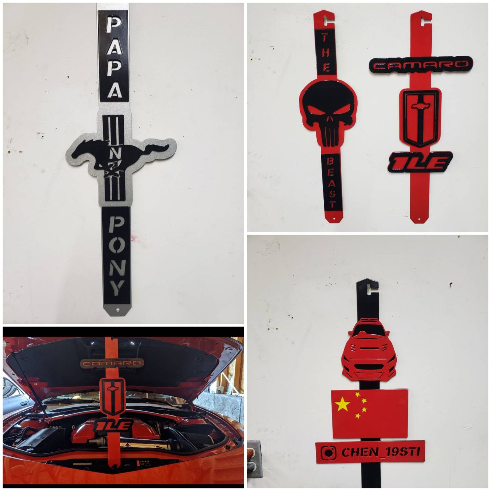 Custom made hood props car show items plaques mustang BMW | Etsy