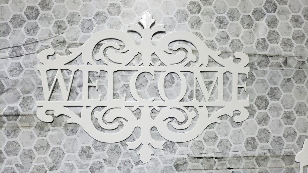 CUSTOM Welcome Front Door Sign, Back Door Metal Art Sign, Laser Cut ...