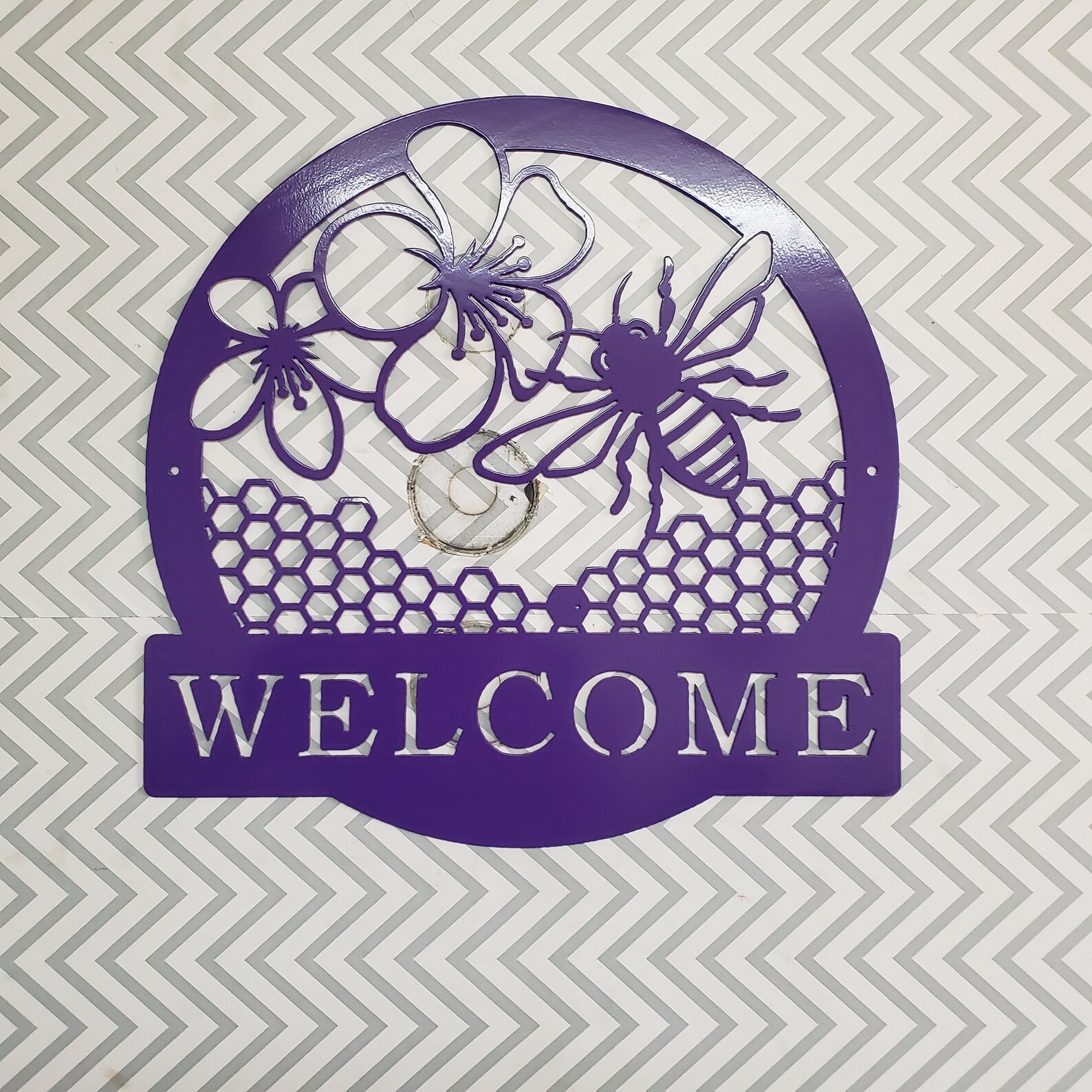 Bee Welcome Sign Garden Sign Nature Lover Gift Metal Wall - Etsy