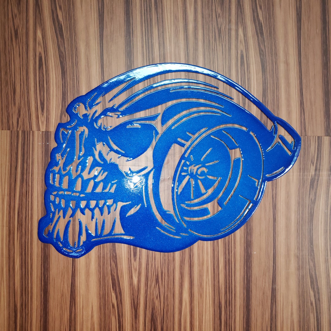 TURBO SKULL - RACECAR Garage - Bar Sign Metal - Man Cave Sign - Wall ...