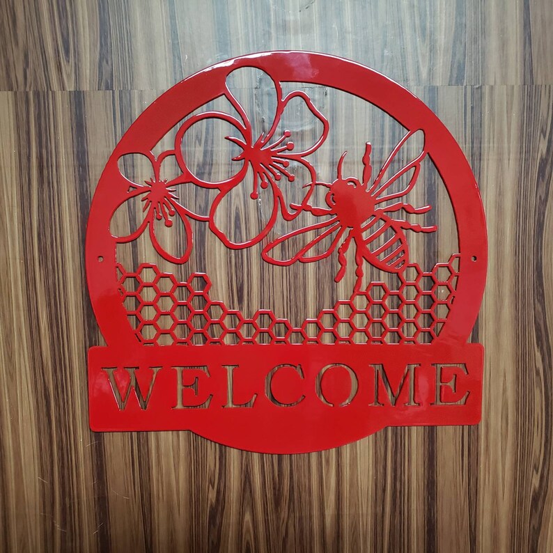 Bee Welcome Sign Garden Sign Nature Lover Gift Metal Wall | Etsy