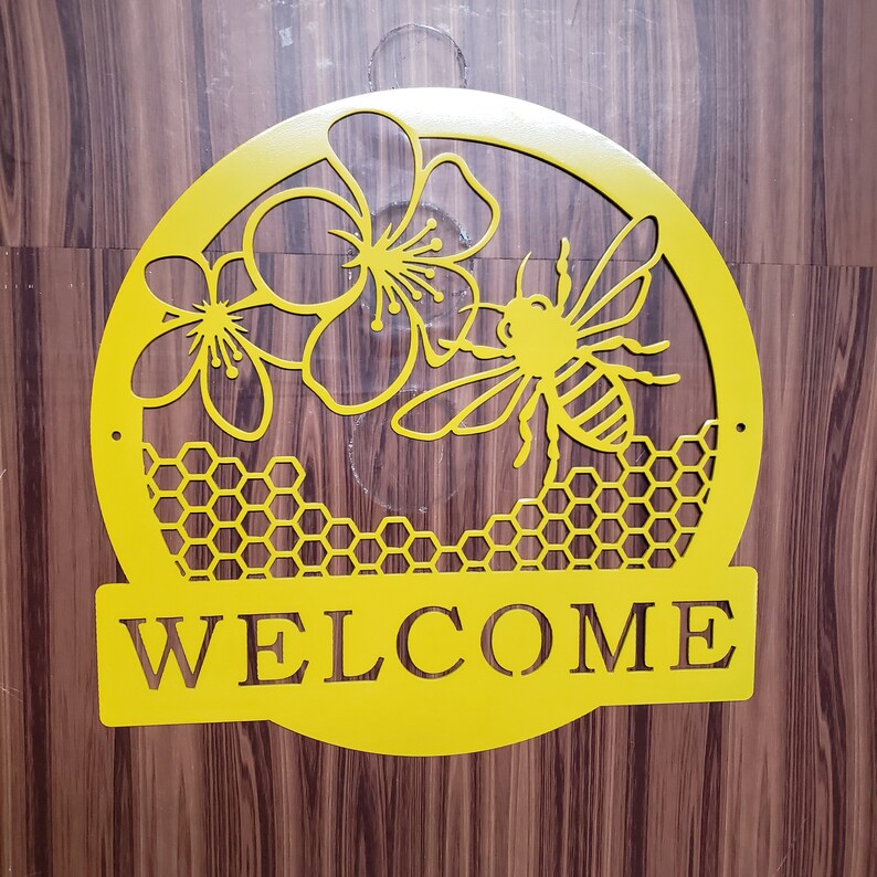 Bee Welcome Sign Garden Sign Nature Lover Gift Metal Wall - Etsy