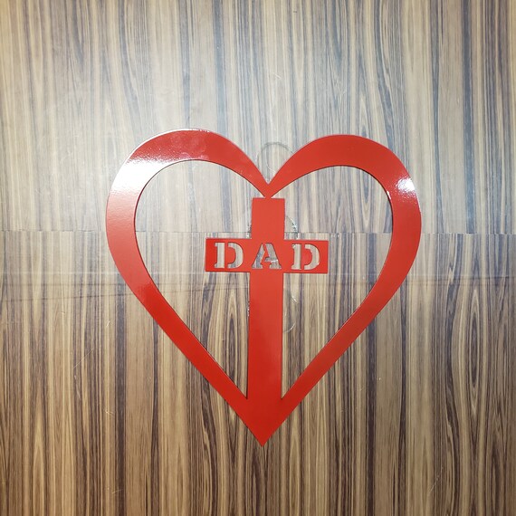 Dad Cross in Heart in Loving Memory Memorial Gift Dad | Etsy