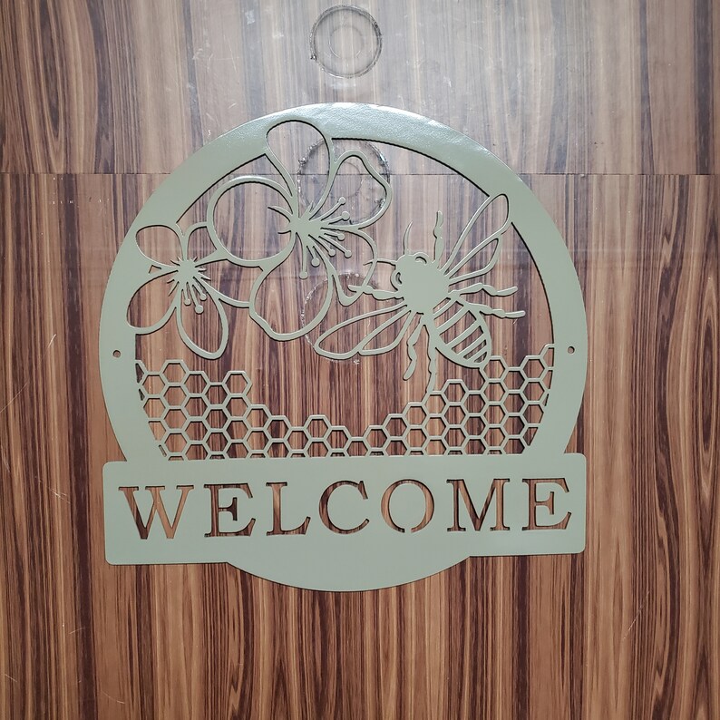Bee Welcome Sign Garden Sign Nature Lover Gift Metal Wall - Etsy