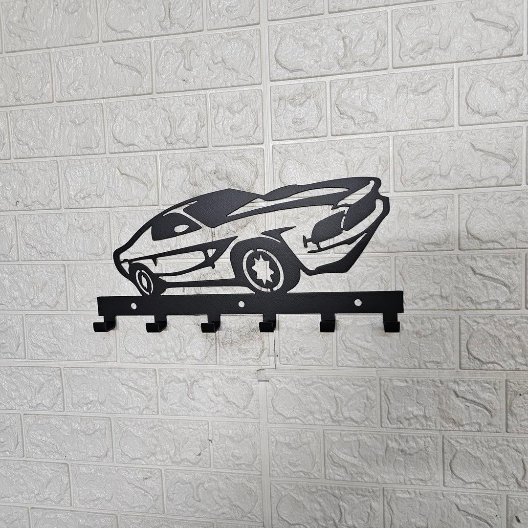 Custom Muscle Car Key Holder - Steel Wall Mounted Key Rack - Sports Car ...