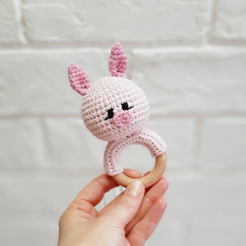 Farm Baby Gift Set: Pig Rattle and Booties, Farm Baby Toy, Plush Piggy ...