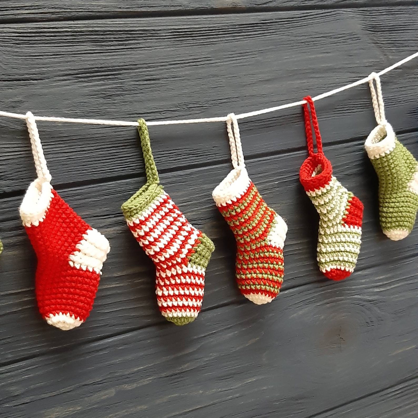 Christmas Stocking Garland Crocheted Mini Stockings - Etsy