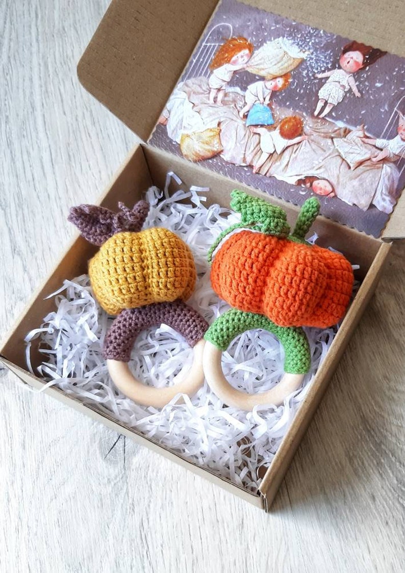 Pumpkin Baby Rattle Crochet Halloween Baby Shower Favors 1st - Etsy