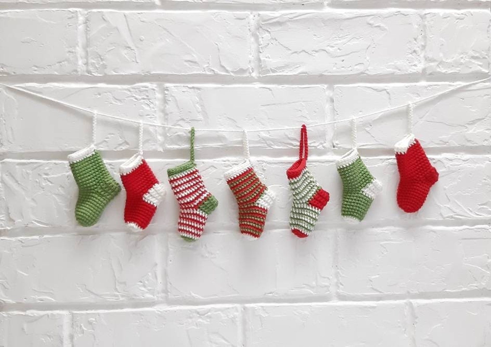 Christmas Stocking Garland Crocheted Mini Stockings - Etsy