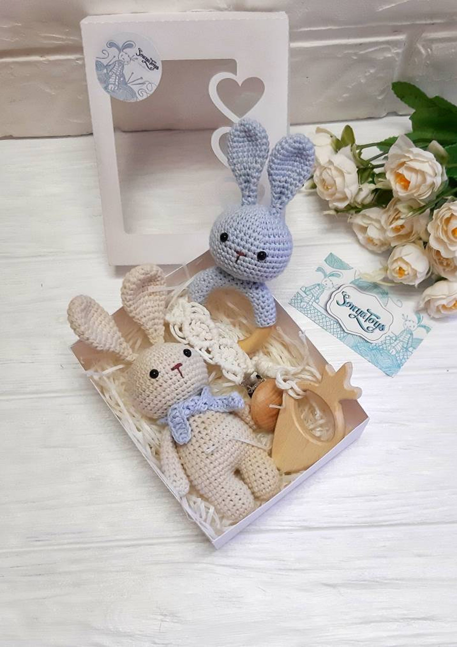 Baby Boy Gift Basket Bunny Gift Box Boy for Pregnant Friend - Etsy