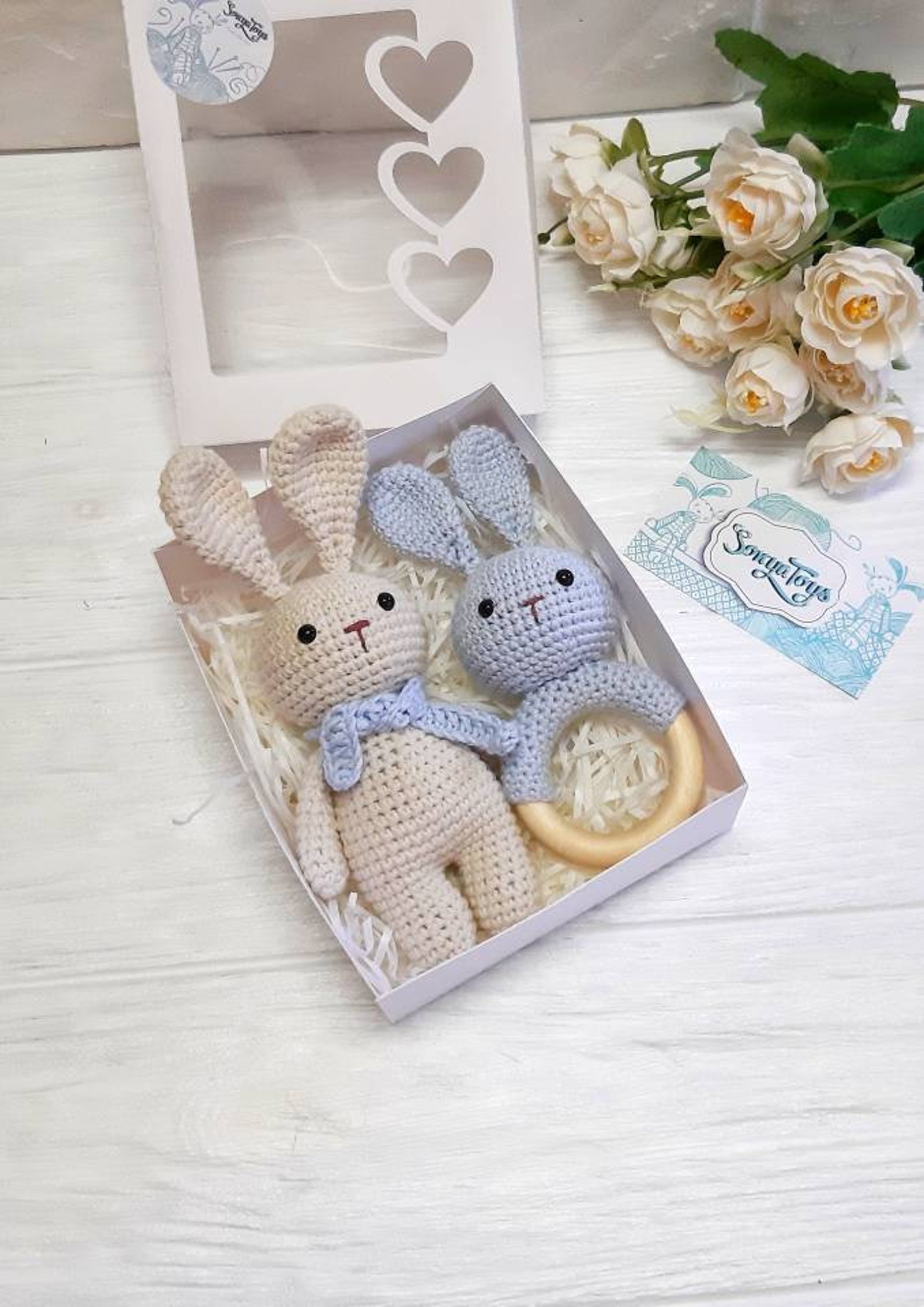 Baby Boy Gift Basket Bunny Gift Box Boy for Pregnant Friend - Etsy