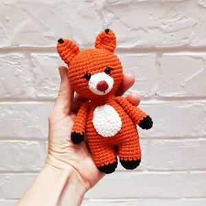 Fox and Rabbit, Crochet Red Fox Toy, Fox Decor, Knit Baby Fox Toy ...