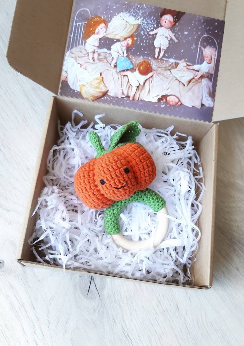 Pumpkin Baby Rattle Crochet Halloween Baby Shower Favors 1st - Etsy