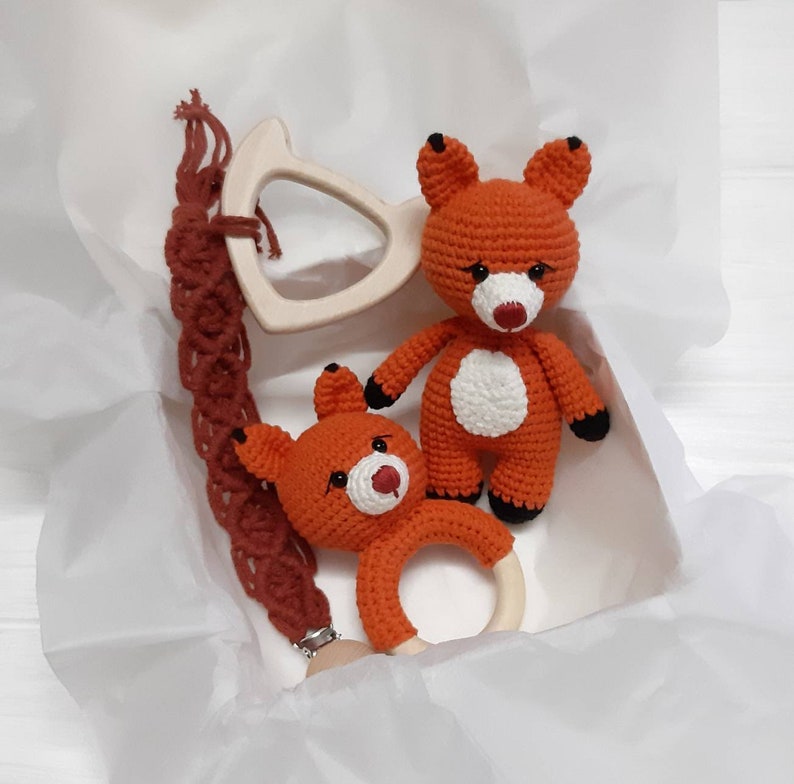 Fox and Rabbit Crochet Red Fox Toy Fox Decor Knit Baby Fox - Etsy