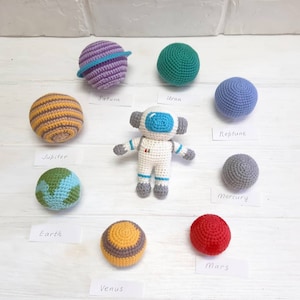 Solar System Learn, Crochet Stuffed Planets: Sun, Earth, Moon, Jupiter ...