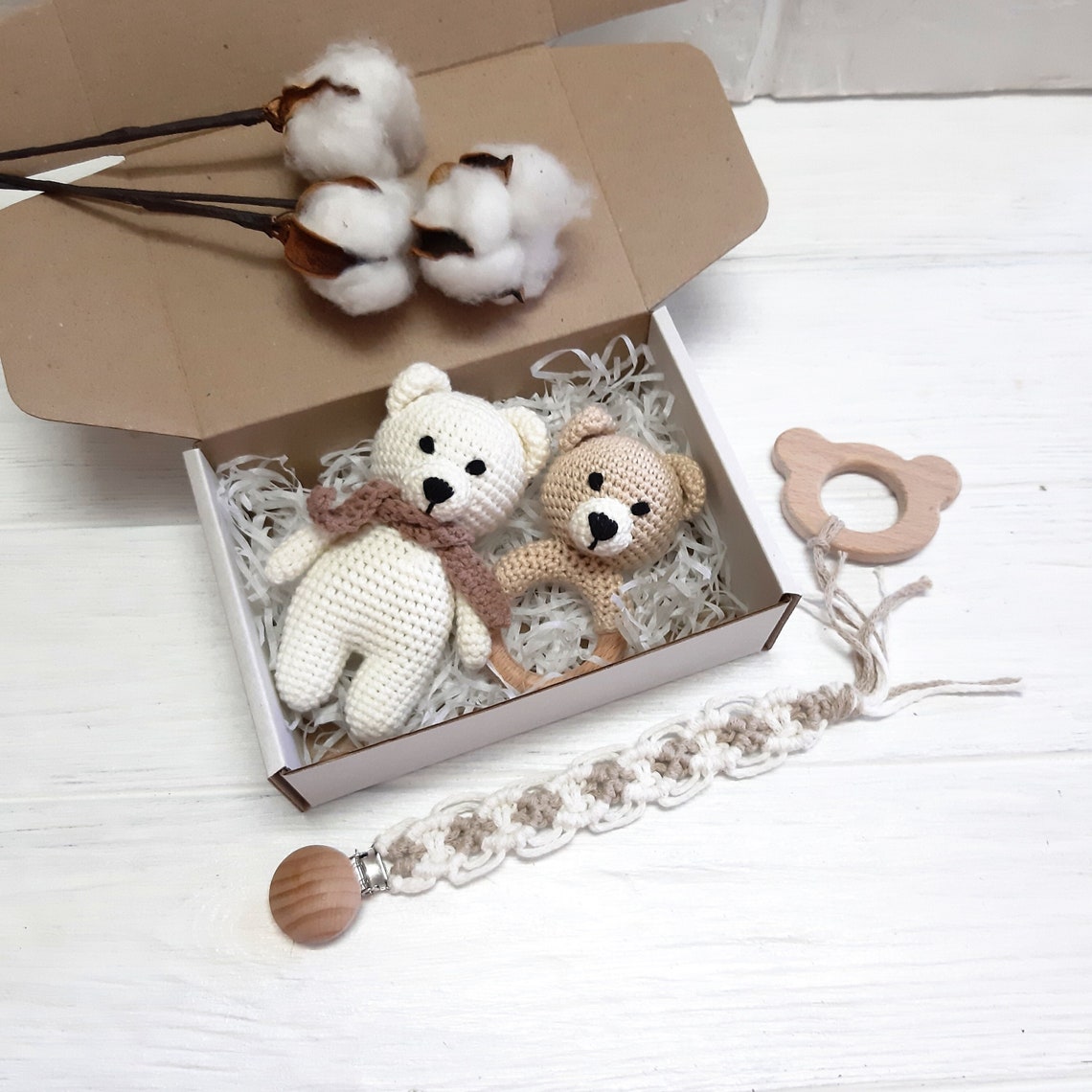 Little Teddy Bear Baby Gift Set Personalized for Woodland Baby Shower ...