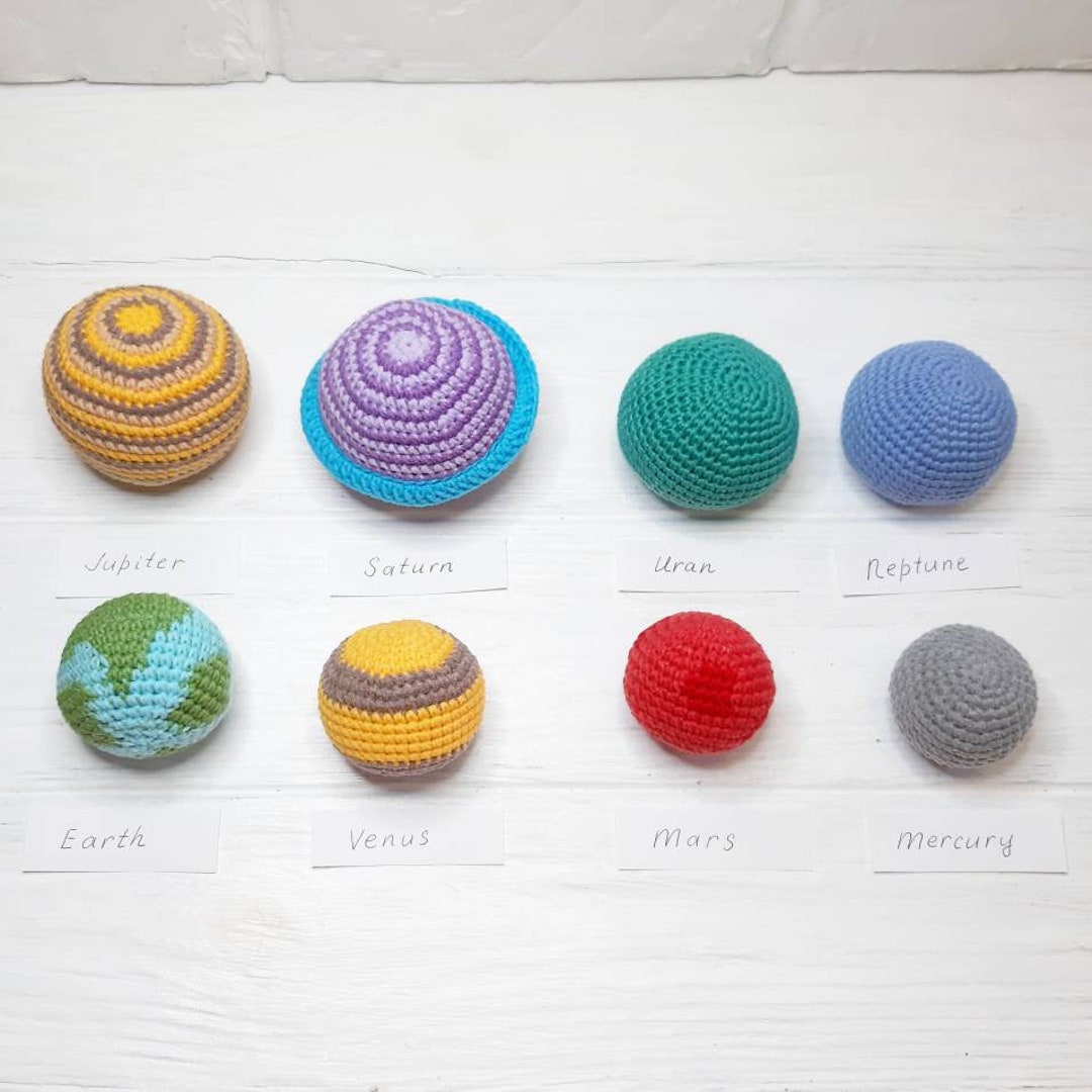 Solar System Learn Crochet Stuffed Planets: Earth Jupiter - Etsy
