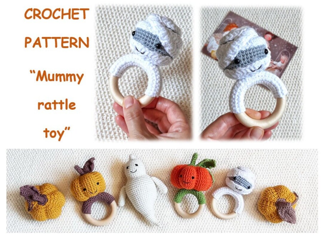 Mummy Rattle Crochet Pattern PDF, Spooky Baby Rattle Pdf, Halloween ...
