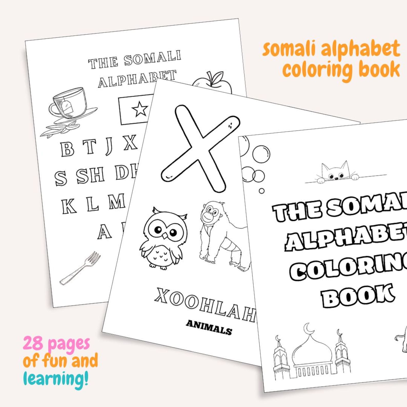 Somali Alphabet Coloring Book - Etsy