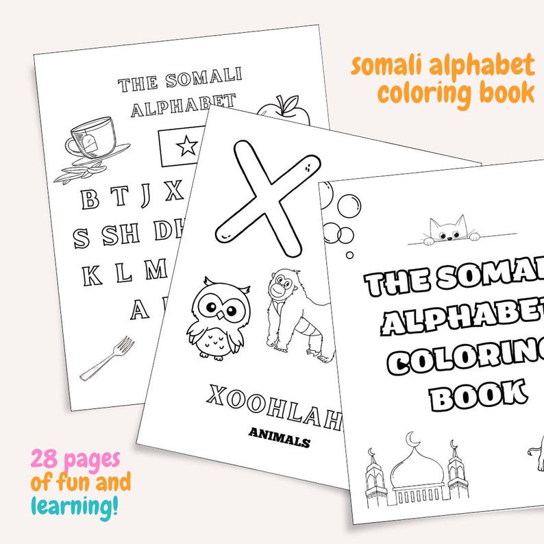 Somali Alphabet Coloring Book - Etsy