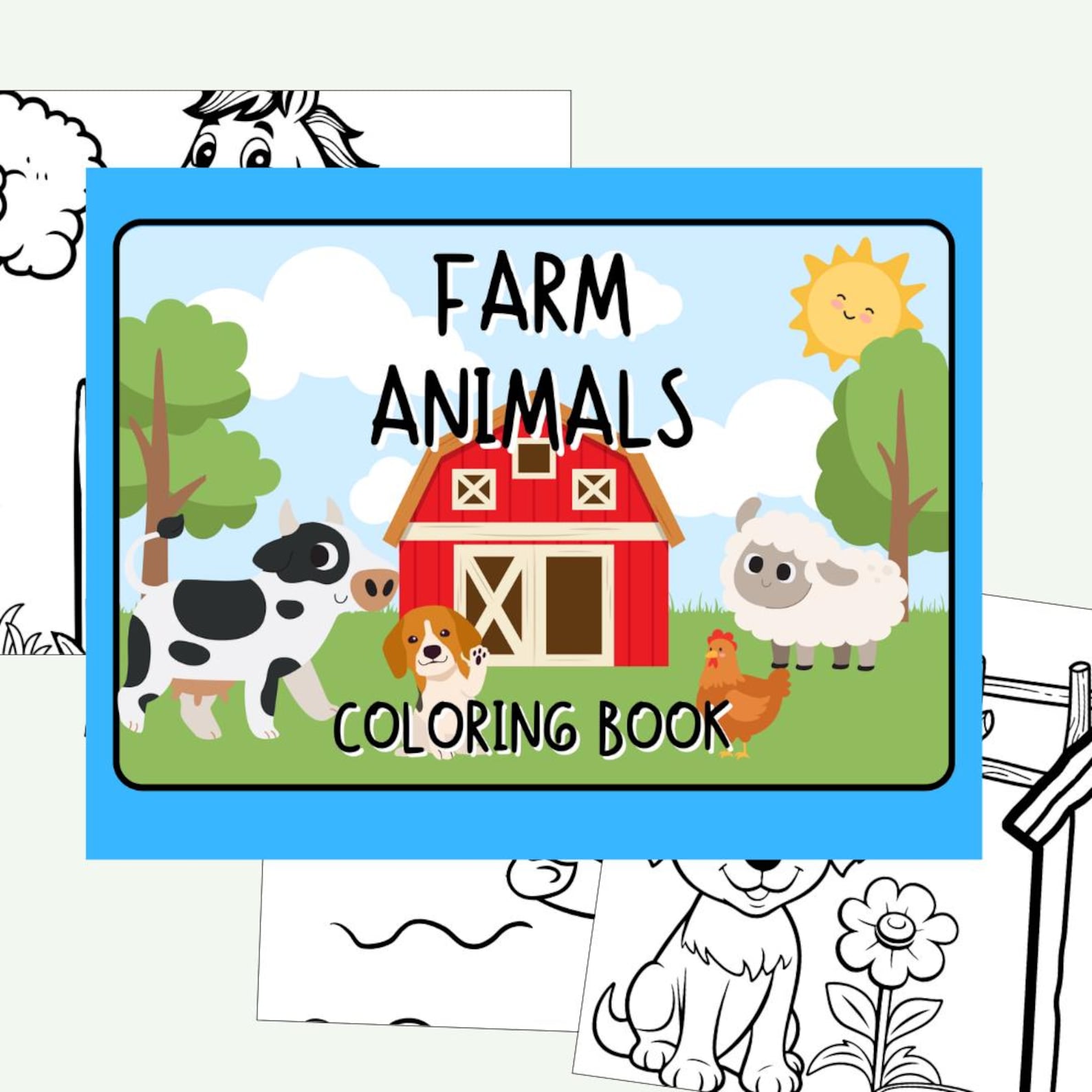 Farm Animals Coloring Book - Etsy