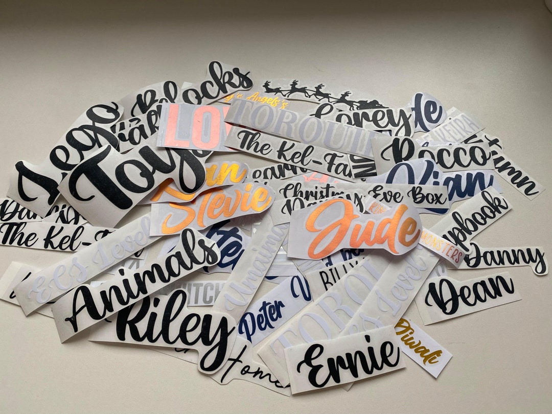 Custom Vinyl Stickers Christmas, Calligraphy, Personalised, Family ...