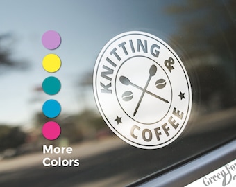 Knitting Needles and Yarn Car Window Decal - Etsy